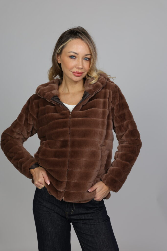 Plush Hooded Zip-Up Jacket – Blue Base Fashion